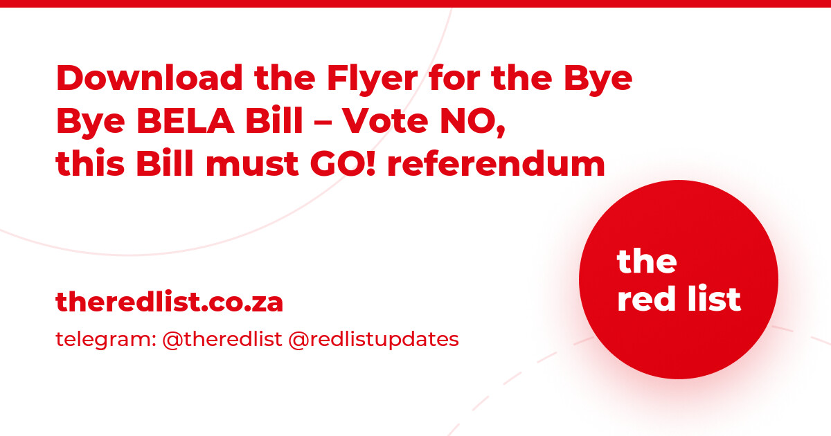 BELA Bill Flyer — The Red List SA