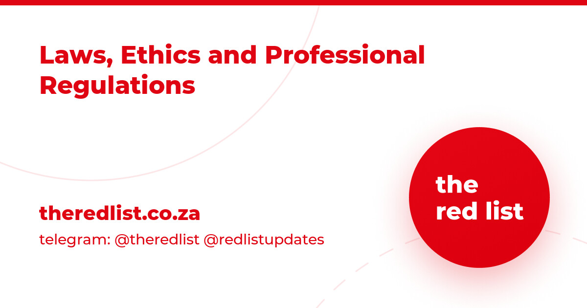 Laws, Ethics and Professional Regulations — The Red List SA